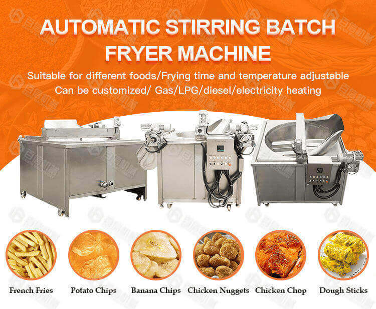 Automatic Stirring Batch Fryer Machine_Henan Baixin Machinery